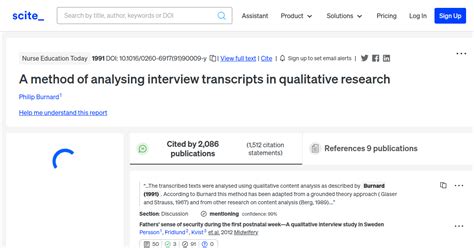 A Method Of Analysing Interview Transcripts In Qualitative Research Scite Report