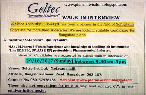 Geltec Pvt. Ltd - Walk-In Interview for Quality Control on 29th October ...