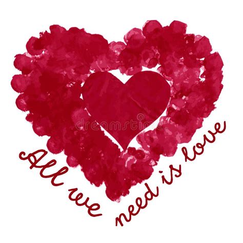 T Shirt Print Card Heart With The Text All We Need Is Love Romantic Love Heart Print