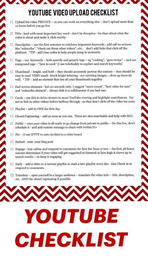 YOUTUBE CHECKLIST Social Skills Social Media Marketing Content Video Editing Software