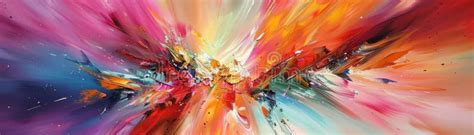 Vibrant Abstract Color Explosion Panoramic Art Stock Illustration Illustration Of Design