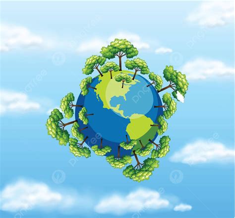 360 Degree Earth View Environment Tree Clip Art Vector Environment Tree Clip Art PNG And