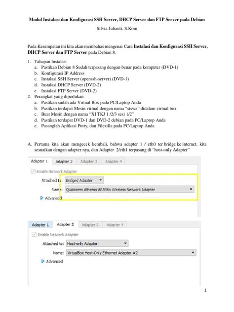 Script Singkat Instalasi Dan Konfigurasi Ssh Server Dhcp Ftp Pada Debian Remote Server Pdf