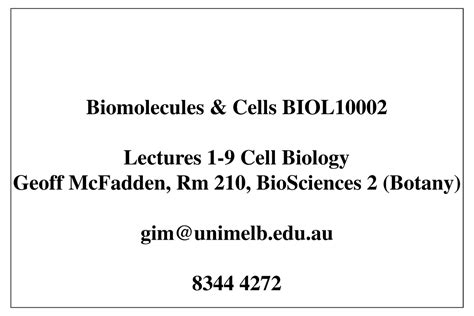 Lecture 4 10002 Lipids Membranes Email Biomolecules Cells BIOL Lectures 1 9 Cell Studocu
