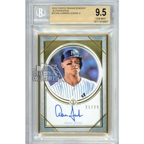 Aaron Judge 2018 Topps Transcendent Baseball Autograph Card Tca Aj 21 25 Bgs 9 5 Steel City
