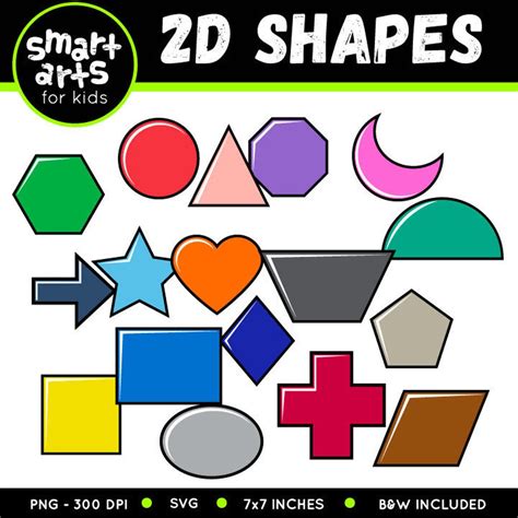 Math 2d Shapes Clip Art Cartoon Digital Graphics Instant Download