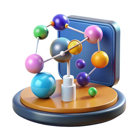 Colorful 3d Molecular Model On Display 56483098 Png