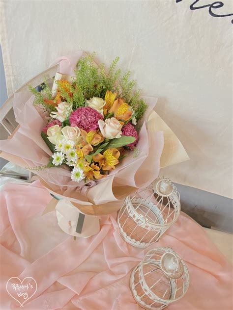 플라워 클래스 ㅣ 핸드타이드 꽃다발 포장 꽃선물 네이버 블로그