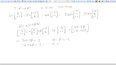 solved suppose t 3223 is linear transformation let u v and w be the