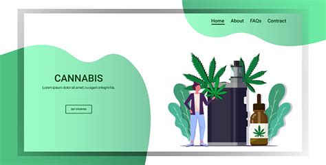 베이핑 수평 복사 공간 전체 길이를 Vaping 에 대한 기화기 전자 담배 Cbd Vaping 약물 소비 개념 마리화나 액체를 사용하여 대마초 잎을 들고 여자 Thc에 대한