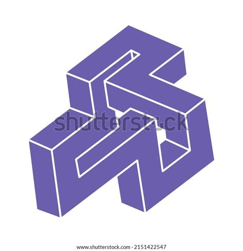 Impossible Shapes Optical Illusion Logo Vector เวกเตอร์สต็อก ปลอดค่าลิขสิทธิ์ 2151422547
