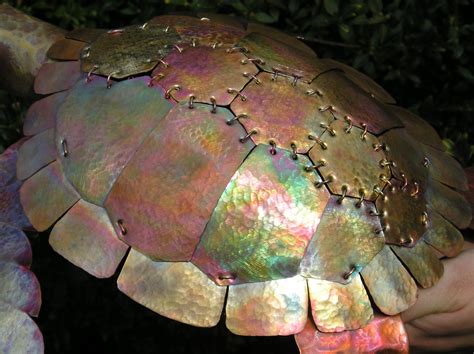 Hammered And Fired Copper Turtle Shell Turtle Turtle Shell Handmade