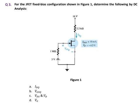 Solved Q 3 For The JFET Fixed Bias Configuration Shown In Chegg Com