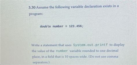 Solved Assume The Following Variable Declaration Exists Chegg