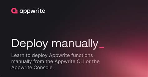 Deploy Manually Docs Appwrite