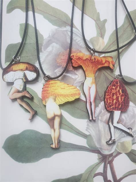 Mushroom Girl Necklace Etsy