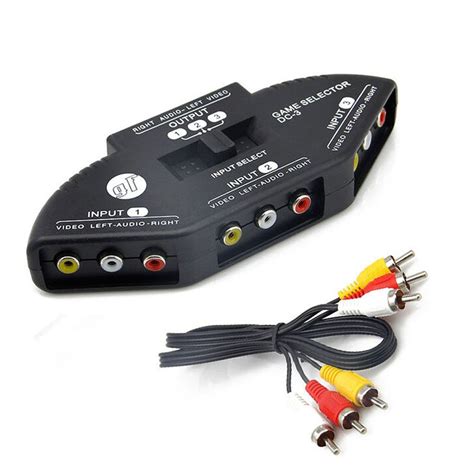 Audio Video AV RCA Switch Splitter Selector 3 To 1 RCA Composite AV Cable For STB TV DVD Player