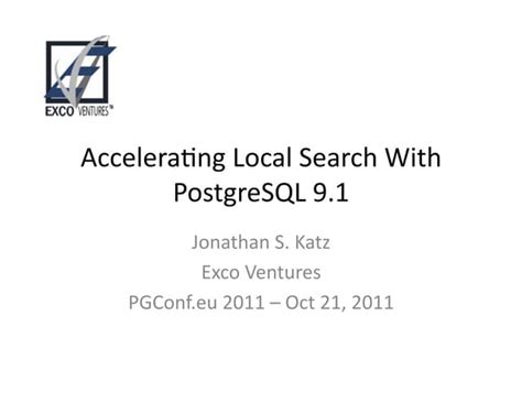 Accelerating Local Search With Postgresql Knn Search Pdf