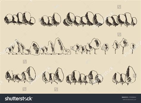 Trees Sketch Set Vintage Vector Illustration Stock Vector Royalty Free 270308864 Shutterstock