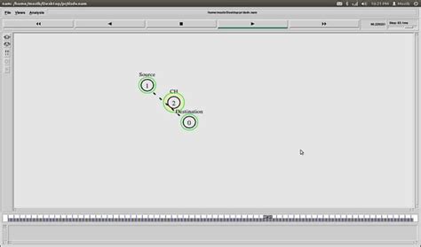 A Snapshot Of The Simulation Of Dsdv In Nam For 3 Mobile Nodes