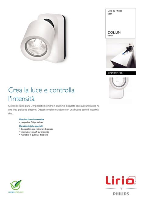 Philips Lirio Spot Scheda Tecnica Ita
