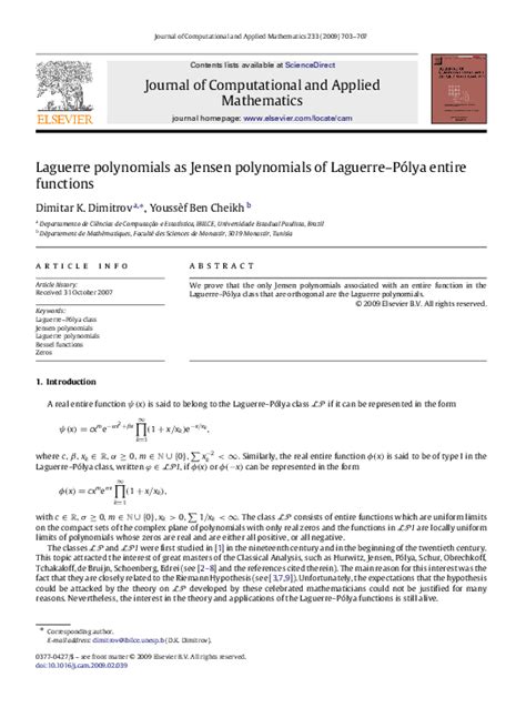 Laguerre Polynomials As Jensen Polynomials Of Laguerrepólya Entire Functions