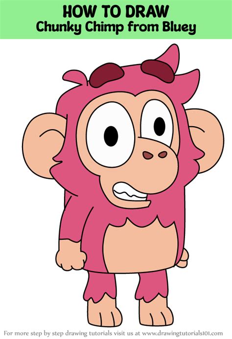How To Draw Chunky Chimp From Bluey Chunky Chimp Drawing Easy Chunky