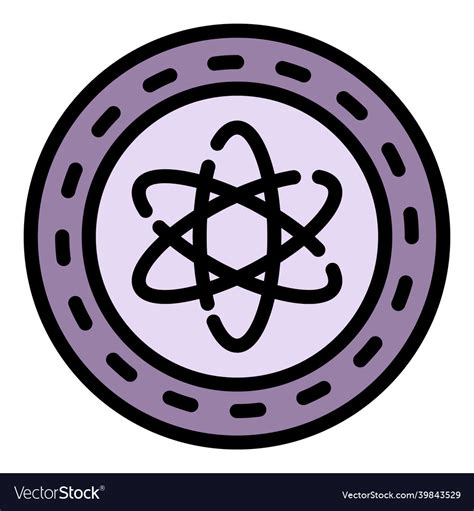 Atom Structure Icon Color Outline Royalty Free Vector Image