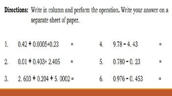LESSON SUBTRACTING DECIMALS WITH OR WITHOUT REGROUPING By MARJEROSE BLANCO