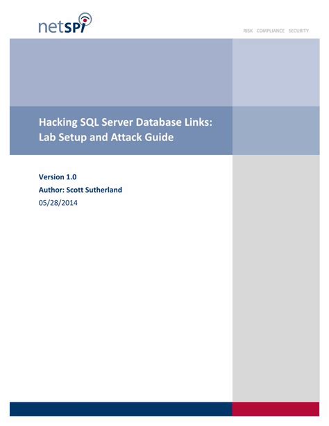 Pdf Hacking Sql Server Database Links Lab Setup And Sql Server