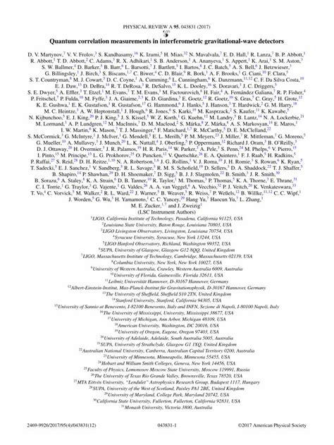 Pdf Quantum Correlation Measurements In Interferometric … · 2017 02 14 · The Interferometer