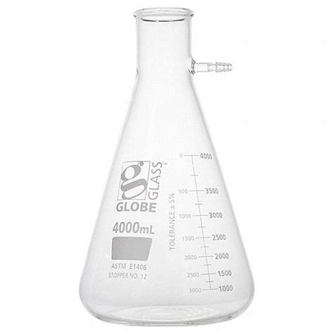Borosilicate Glass 4 L Capacity Ml Filtering Flask 811gh0 8454000 Grainger