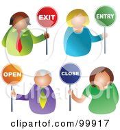 Royalty Free RF Exit Sign Clipart Illustrations Vector Graphics 1