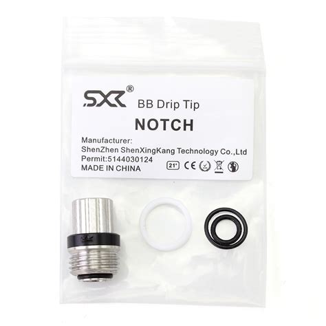 Sxk Notch Style Drip Tip For Bb Billet Boro Aio Box Mod Silver