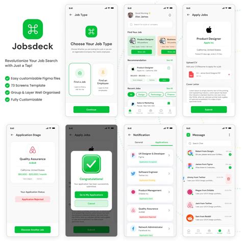 Jobsdeck Job Finding Mobile App Ui Kit Template Masterbundles