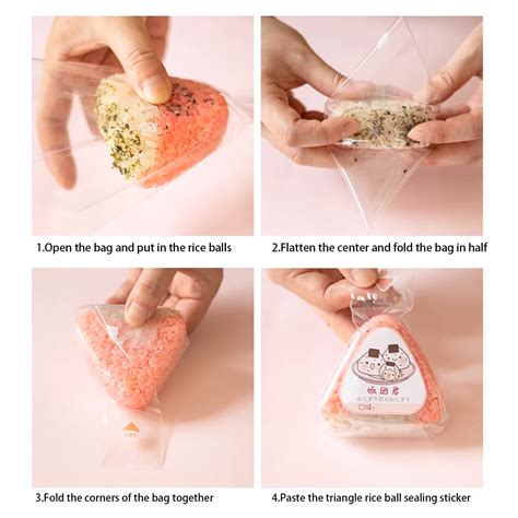 Wanaiha Onigiri Wrappers Triangle Plastic Rice Balls