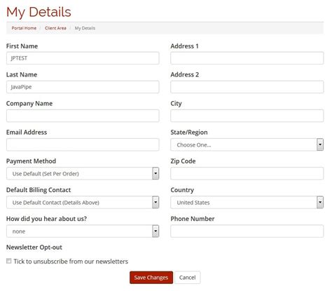how do i update my contact details knowledgebase javapipe