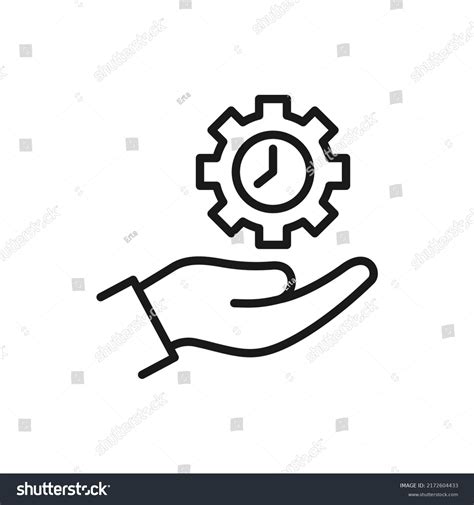 Efficiency Productivity Icon Line Style Isolated Stock Vector Royalty Free