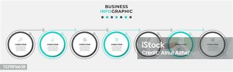 벡터 인포그래픽 디자인 일러스트 비즈니스 템플릿아이콘과 7가지 옵션 또는 단계 프로세스 다이어그램 프레젠테이션 워크플로 레이아웃 배너 플로우 차트 정보 그래프에 사용할 수