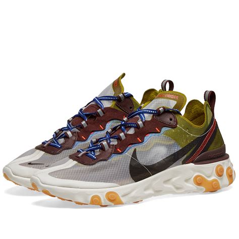 Nike React Element 87 Moss Black Blue And Orange End Gb