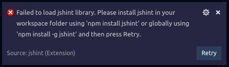 Failed To Load JsHint Library Issue Microsoft Vscode Jshint GitHub