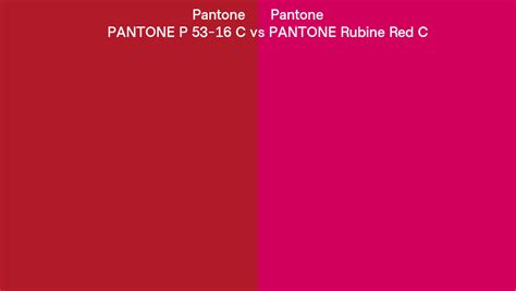 Pantone P C Vs PANTONE Rubine Red C Side By Side Comparison