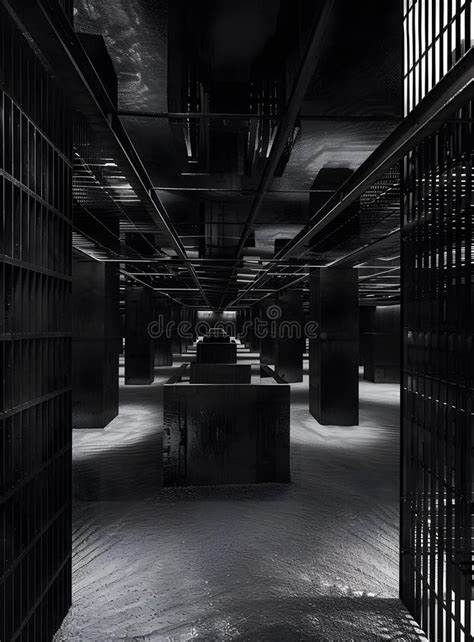 Black And White Abstract Geometric Structure Generated Using Ai Stock Illustration