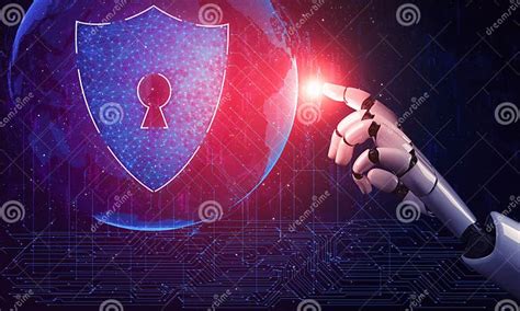 Future Artificial Intelligence Robot And Cyborg 3d Illustration Stock