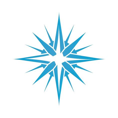 Blue Geometric Compass Star Design Symbolizing Navigation And Direction Premium Ai Generated Image