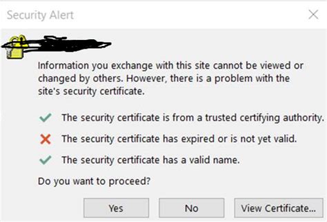 Security Alert Pop Ups In Outlook Client Microsoft Qanda