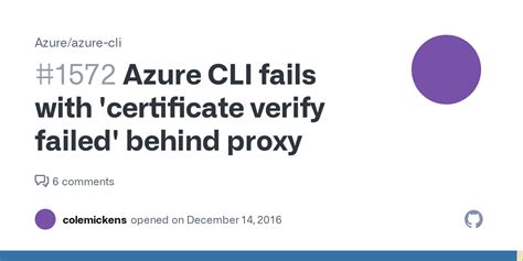 azure cli fails with certificate verify failed behind proxy · issue