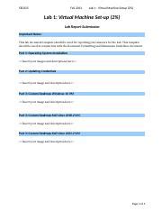 Lab Virtual Machine Setup Guide For Fall SEC Course Hero