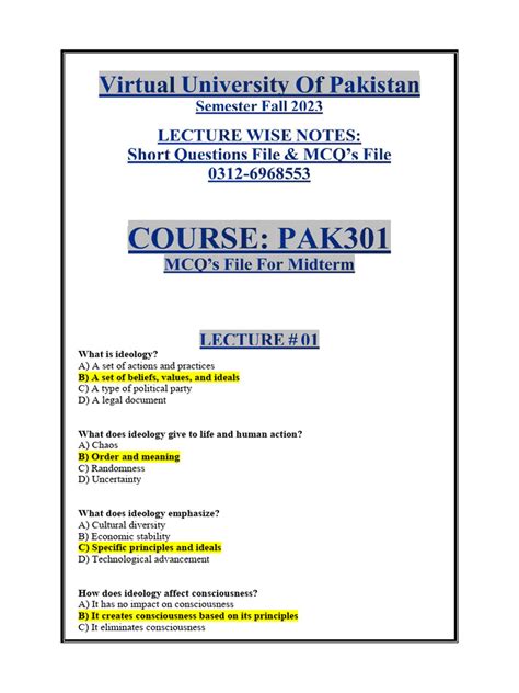 pak301 mcq s file for midterm lecture wise 03126968553 1 pdf all