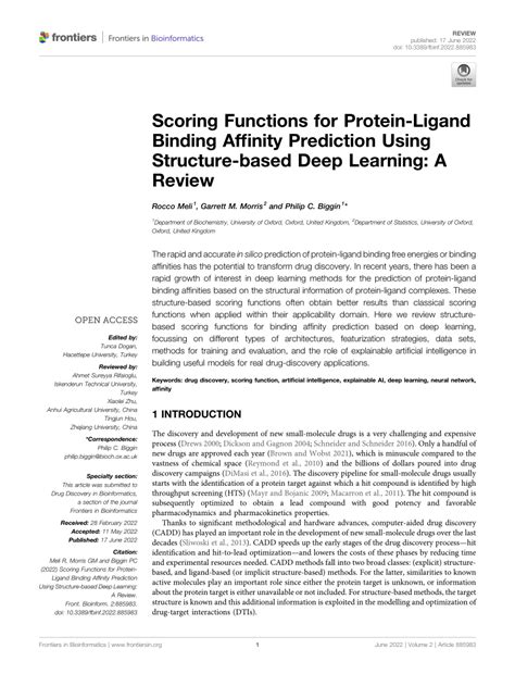 Pdf Scoring Functions For Protein Ligand Binding Affinity Prediction Using Structure Based
